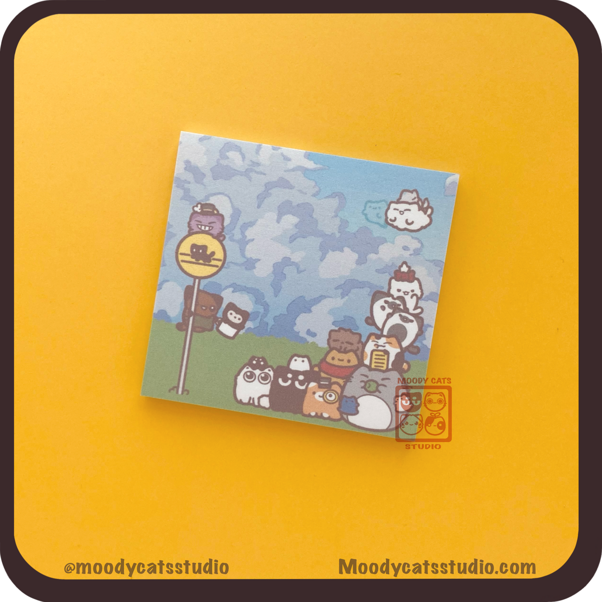 Cats Crossing Sticky Notes – Moody Cats Studio