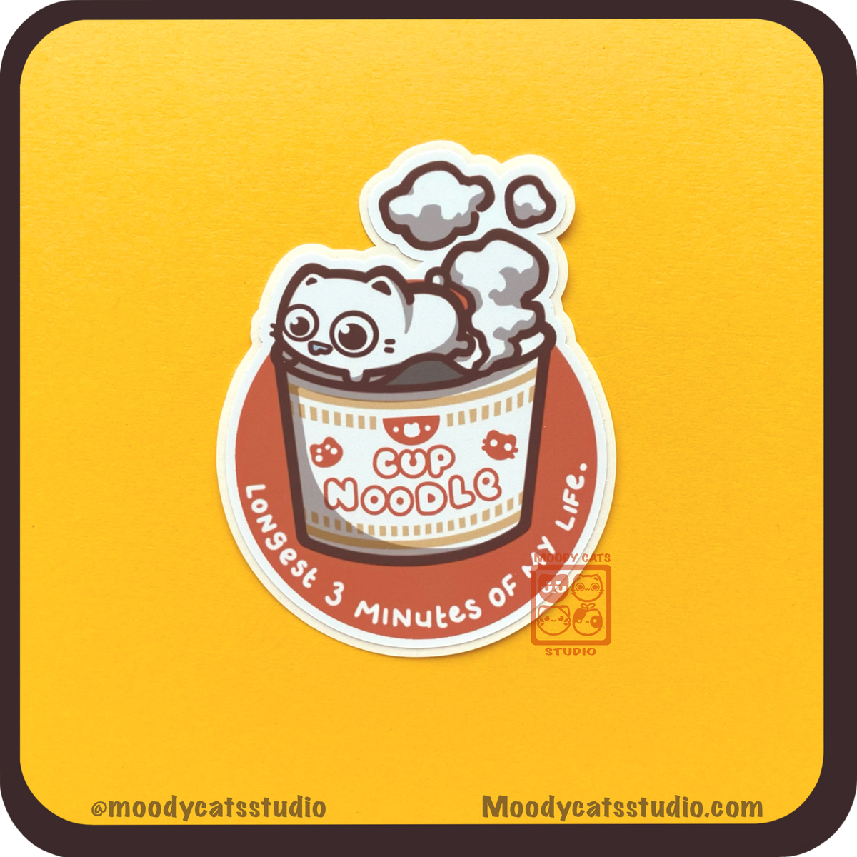 Oni Cup Ramen Die Cut Sticker – Moody Cats Studio