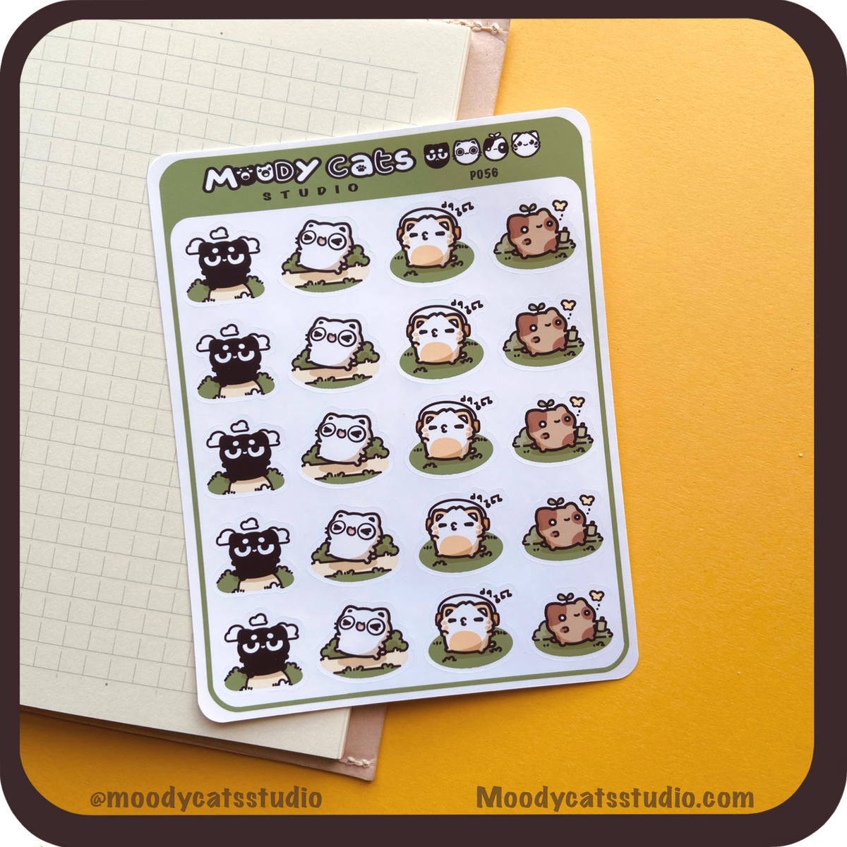 Touch Grass Sticker Sheet – Moody Cats Studio