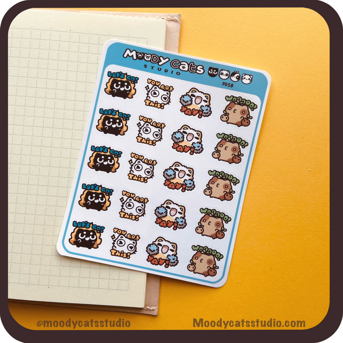 Cheering You On Sticker Sheet – Moody Cats Studio