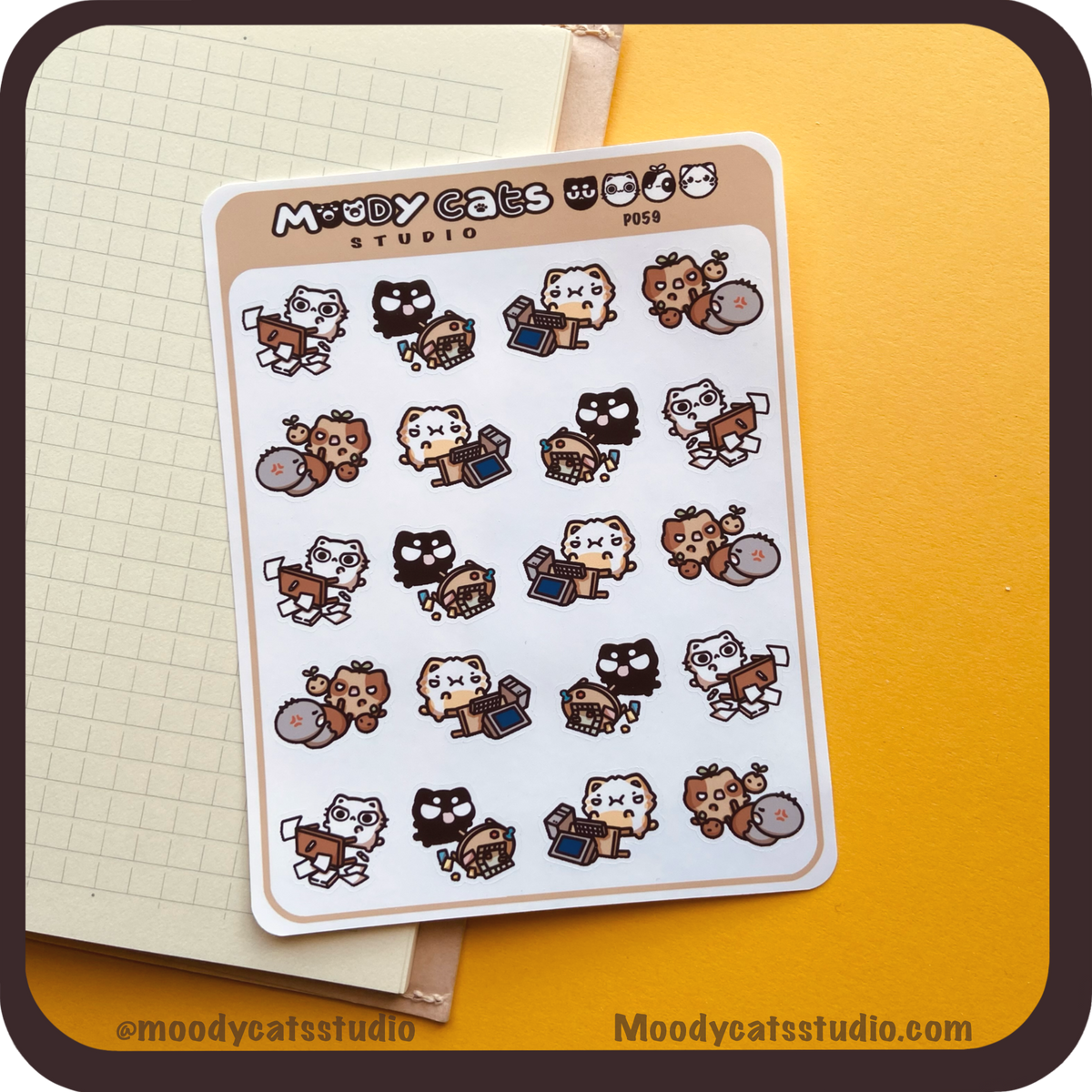 Table Flip Sticker Sheet – Moody Cats Studio